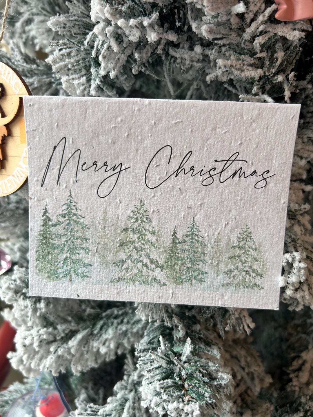 Plantable Merry Christmas Pine Tree Scene Card Will Grow Wildflowers ...