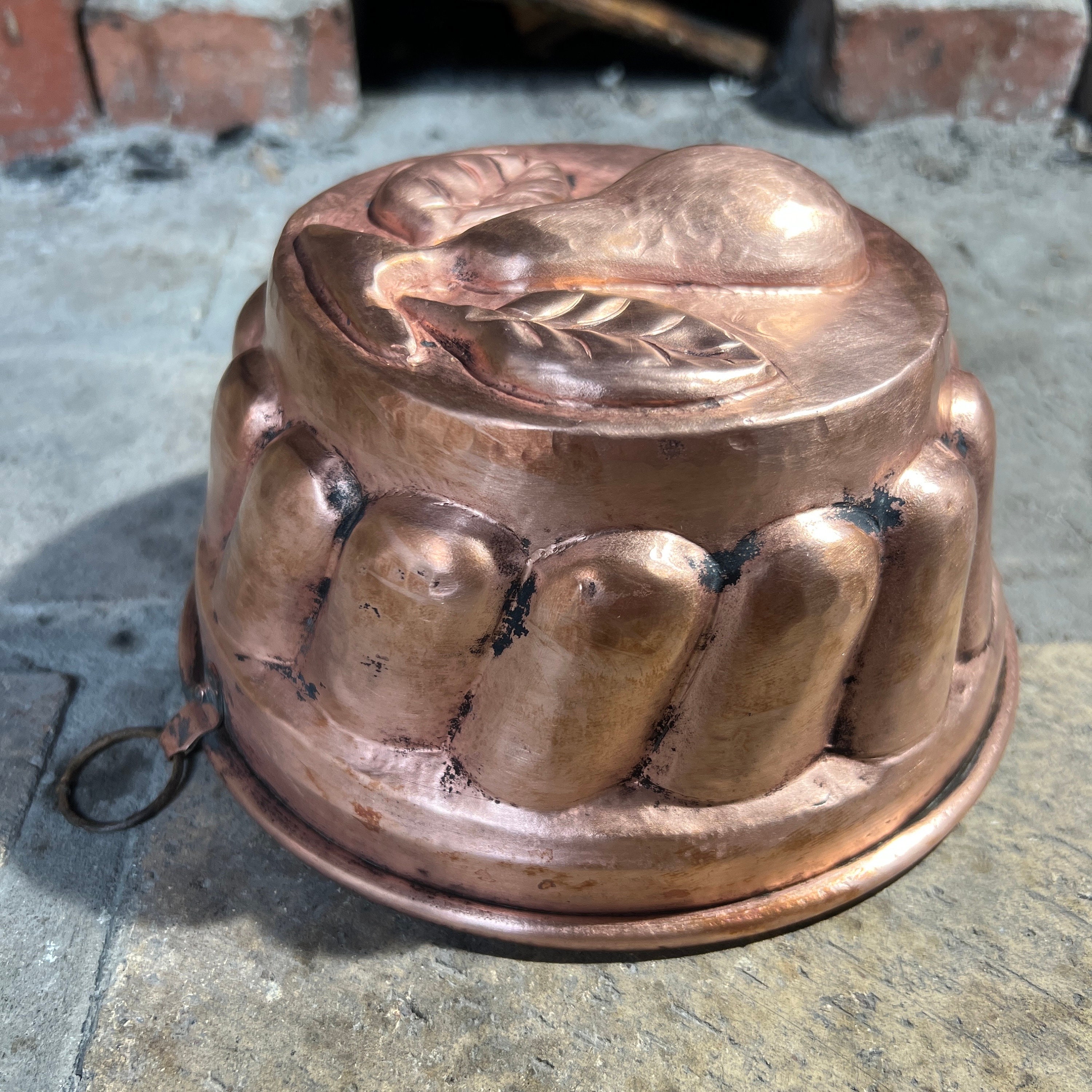 Antique 1920s French Copper Cake Jello Mold. Handmade Tinned - Etsy