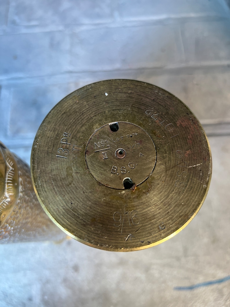 WW1 Pair French Trench Art Brass Artillery Shell 90mm 12 Tall Stamped ...