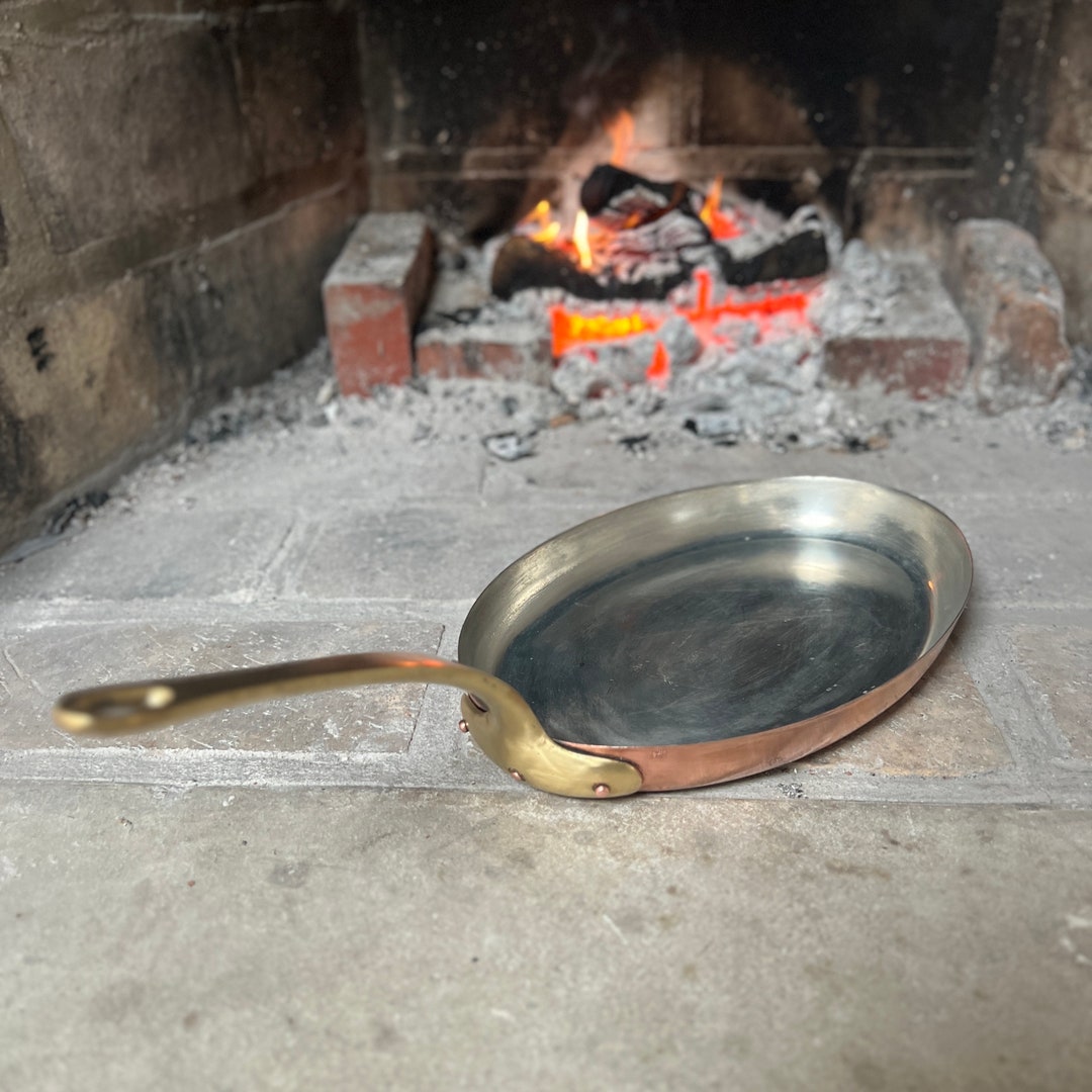 French Vintage Copper Oval Fish Pan Skillet 30x21cm Hotel - Etsy