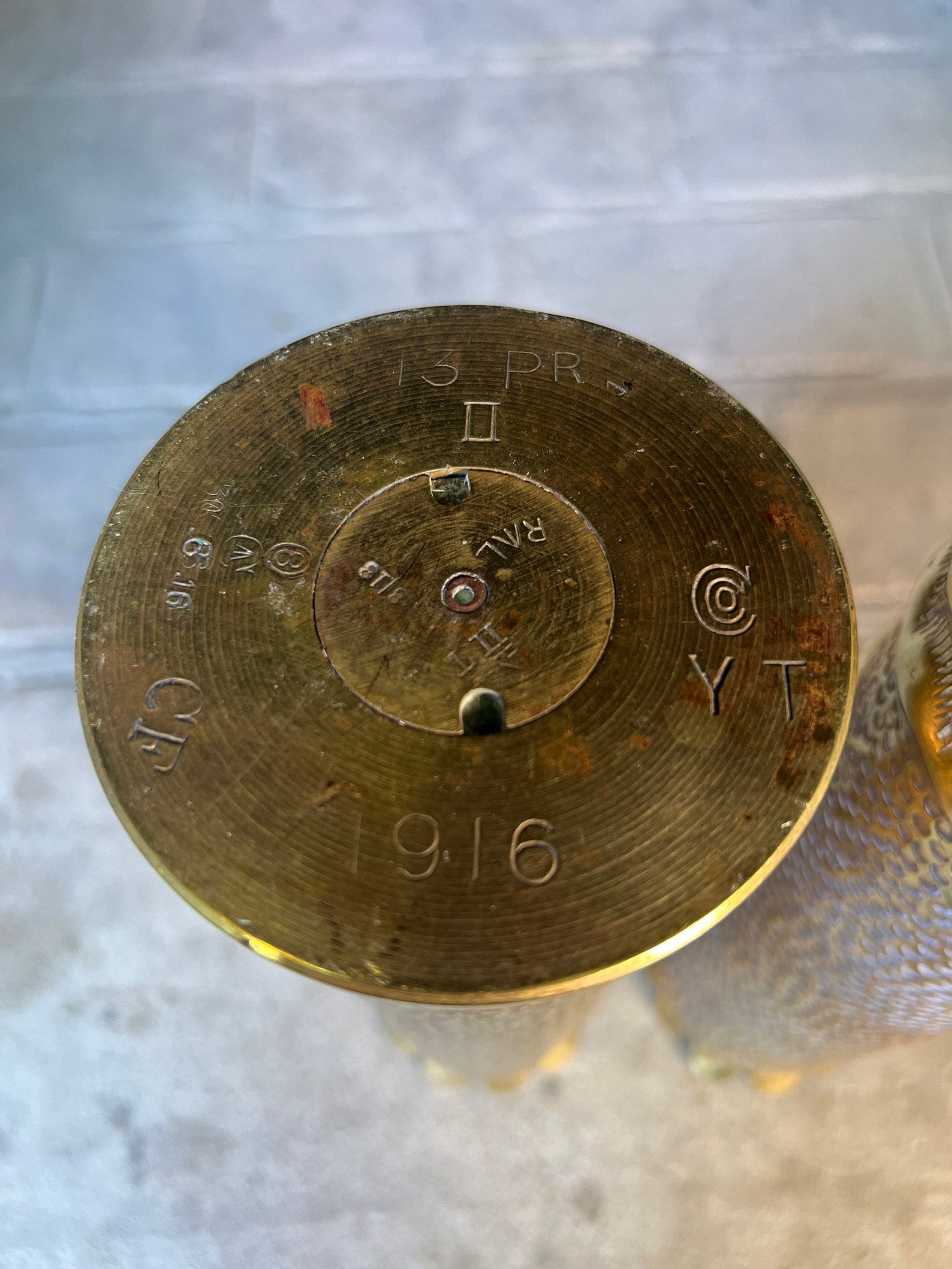 WW1 Pair French Trench Art Brass Artillery Shell 90mm 12 Tall Stamped ...