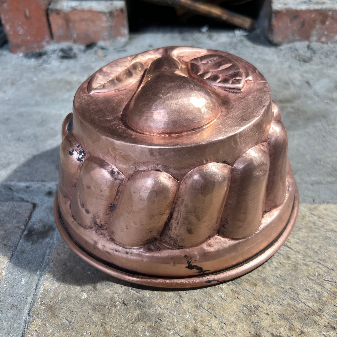 Antique 1920s French Copper Cake Jello Mold. Handmade Tinned - Etsy