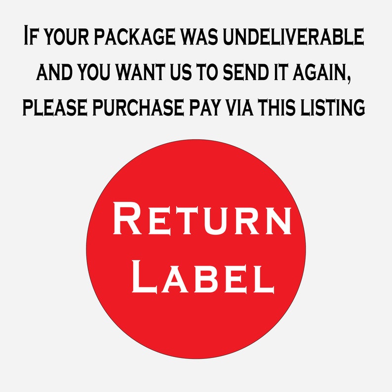 Return Label - Etsy