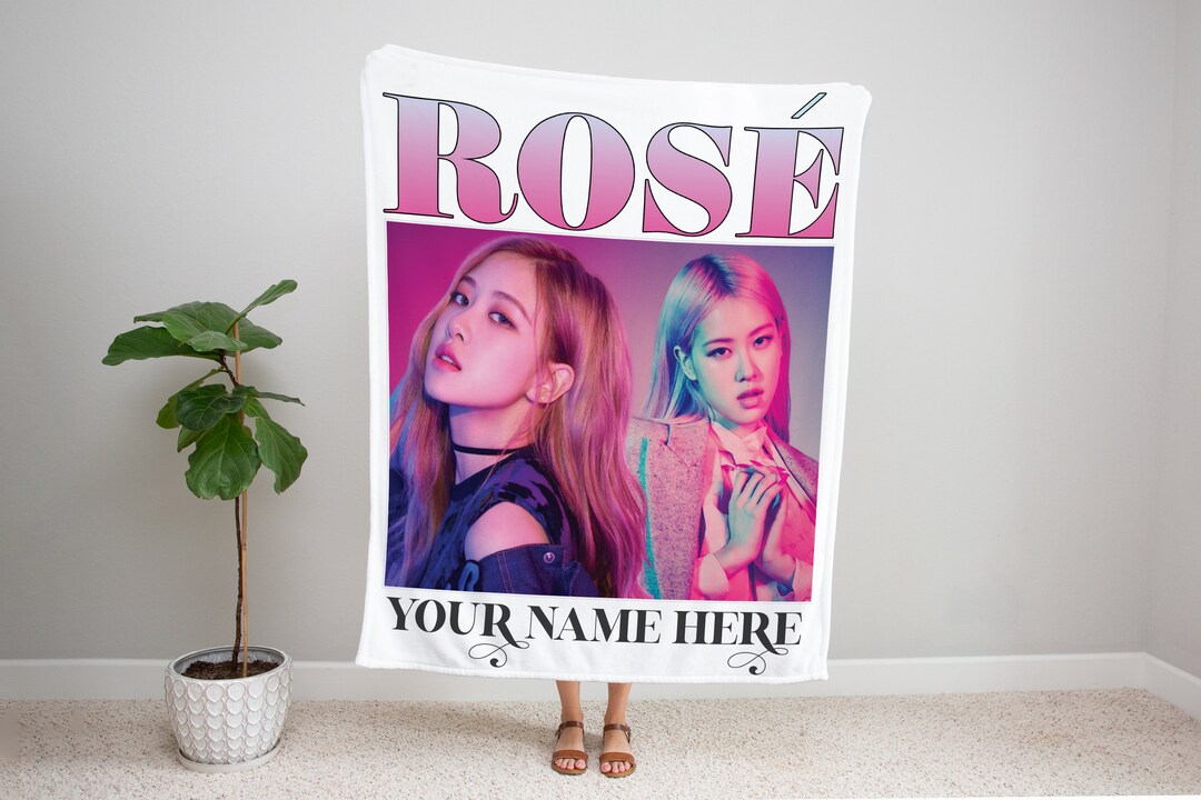 Rose Custom Photo Blanket, Rose Merch, Gift for BLACKPINK and Kpop Fans ...