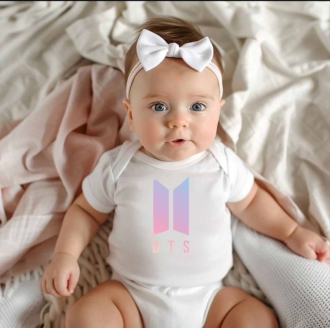 BTS Logo Baby Onesie, BTS Logo Baby Onesie, BTS Army Baby Onesie, K-pop ...
