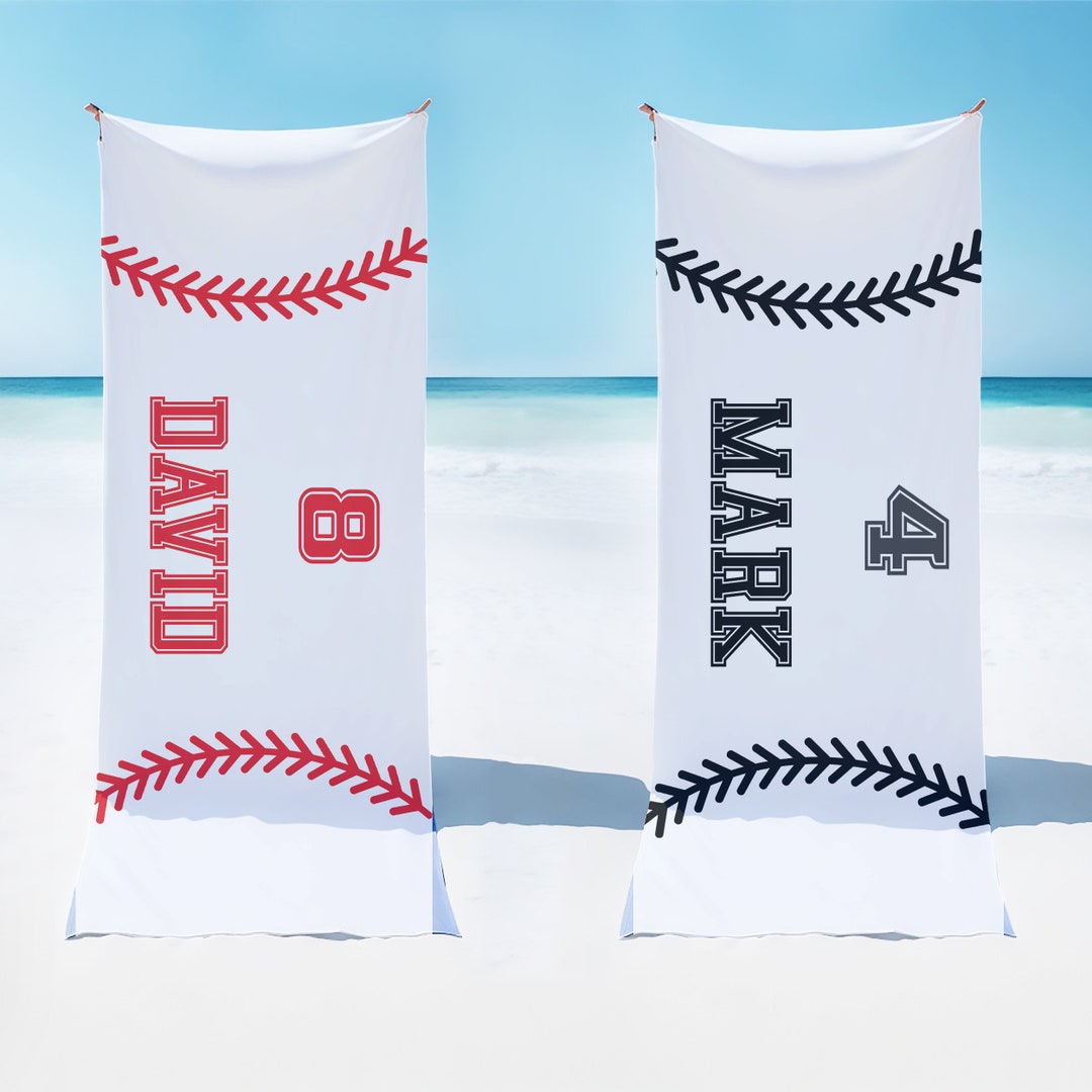 Baseball Bath Towel, Personalized Baseball Beach Towel, Gift for ...