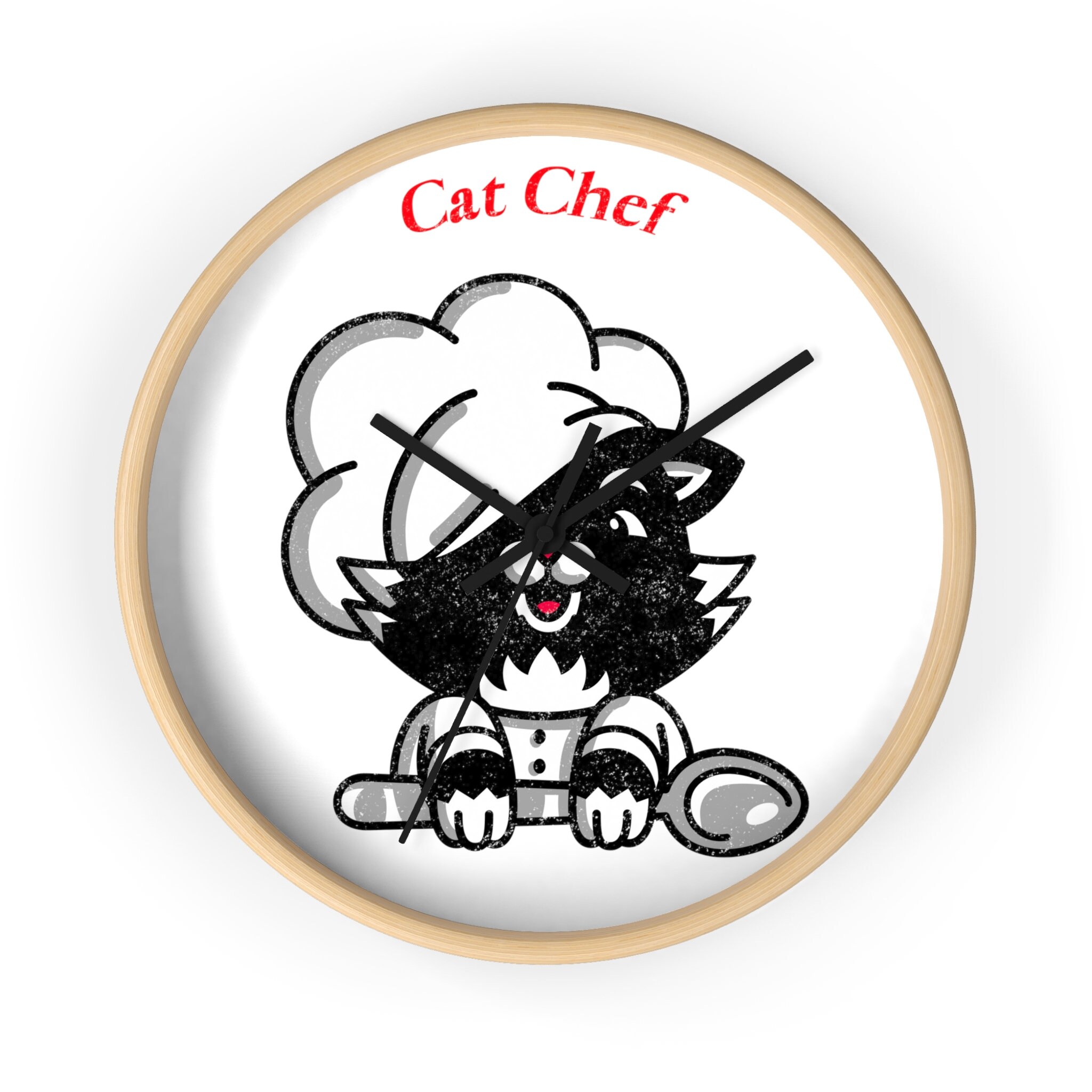 Chef Clock, Cat Chef Wall Clock, Cat Clock, Christmas Gift, Gift for ...