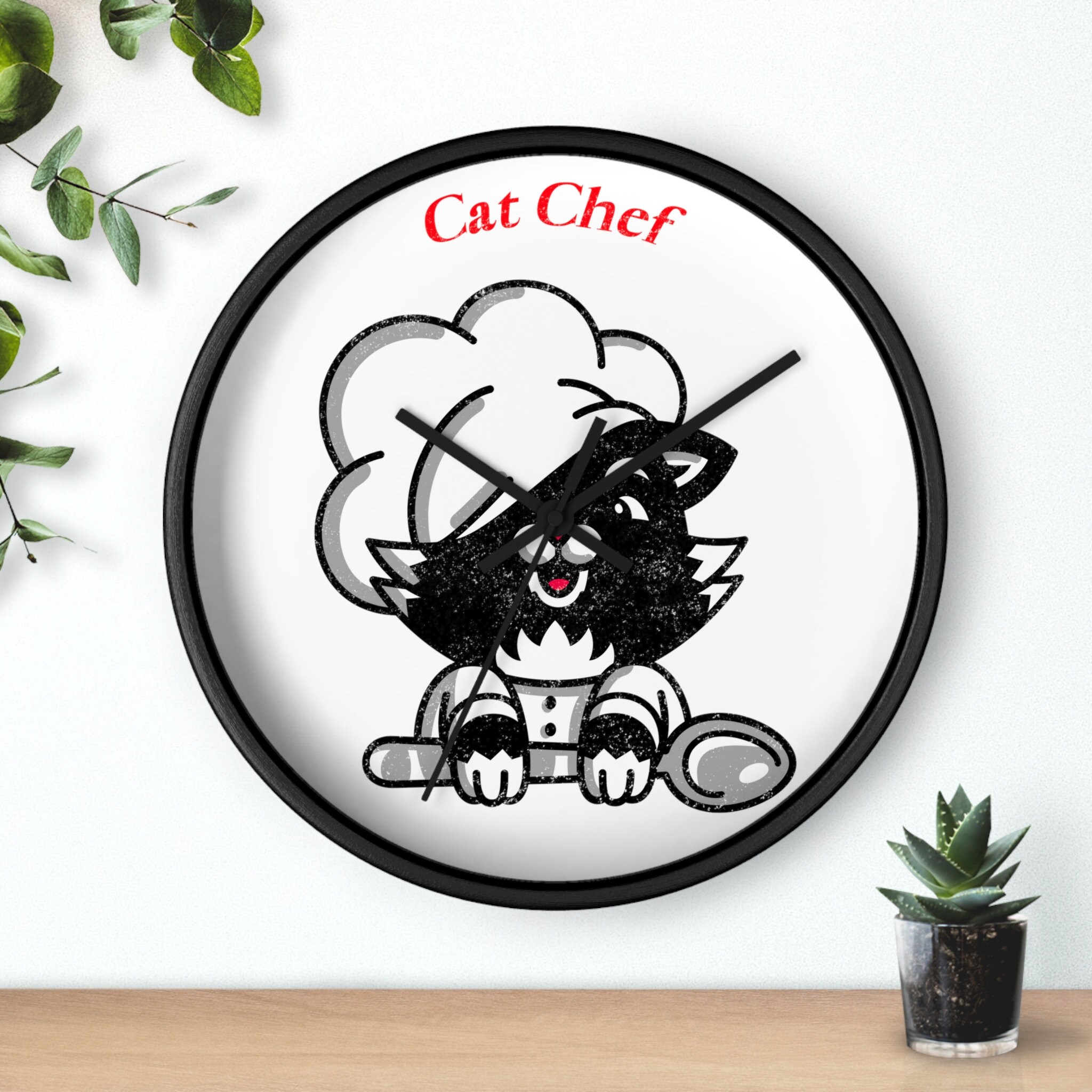 Chef Clock, Cat Chef Wall Clock, Cat Clock, Christmas Gift, Gift for ...