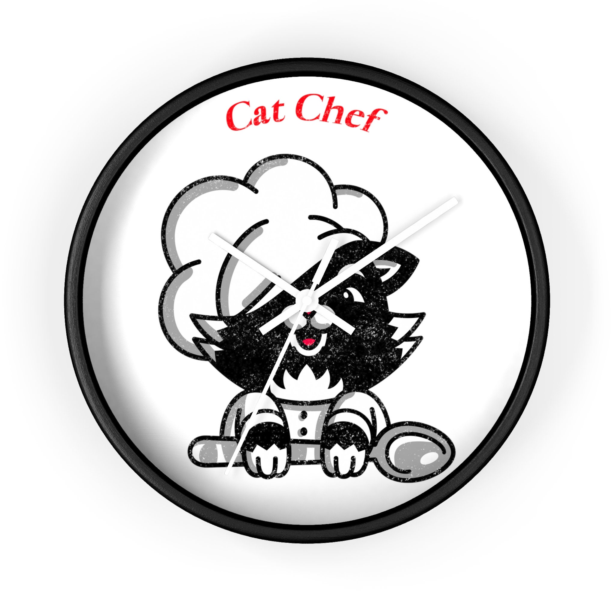 Chef Clock, Cat Chef Wall Clock, Cat Clock, Christmas Gift, Gift for ...