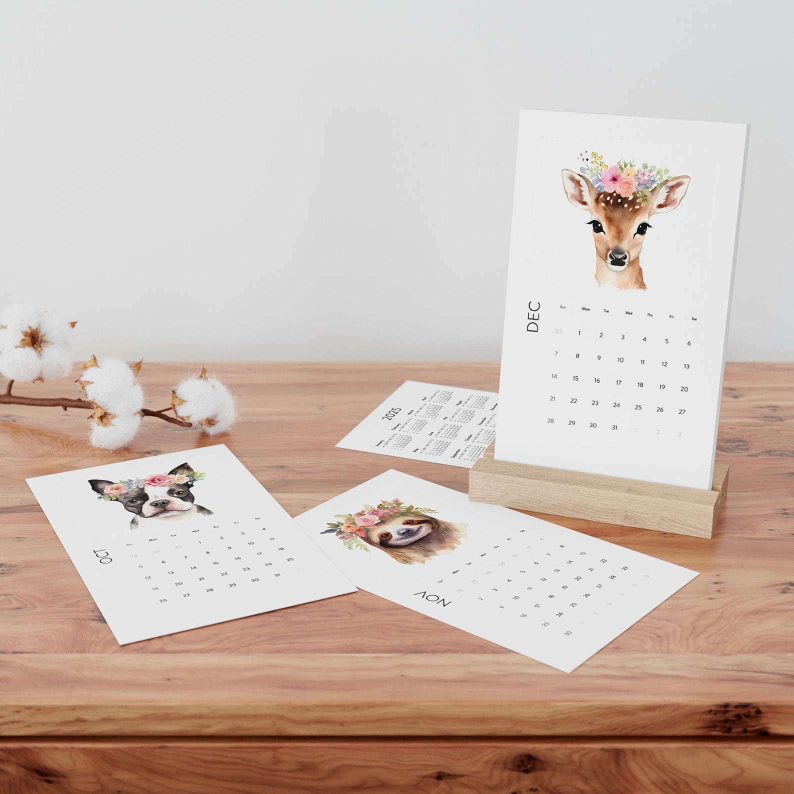 Vertical Desk Calendar 2025,animals, Events,work, School, Hospital ...