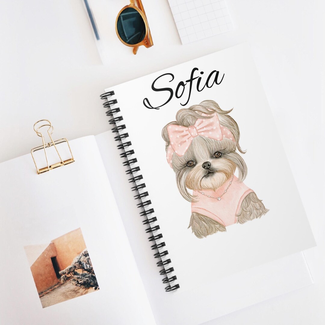 Personalized, Shih Tzu Puppy Notebook | Spiral Notebook, Ruled Lined ...
