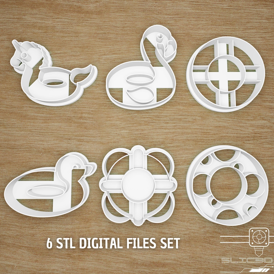 6 STL Files Floaters Cookie Cutters, Summer Cookie Cutters, 3D ...