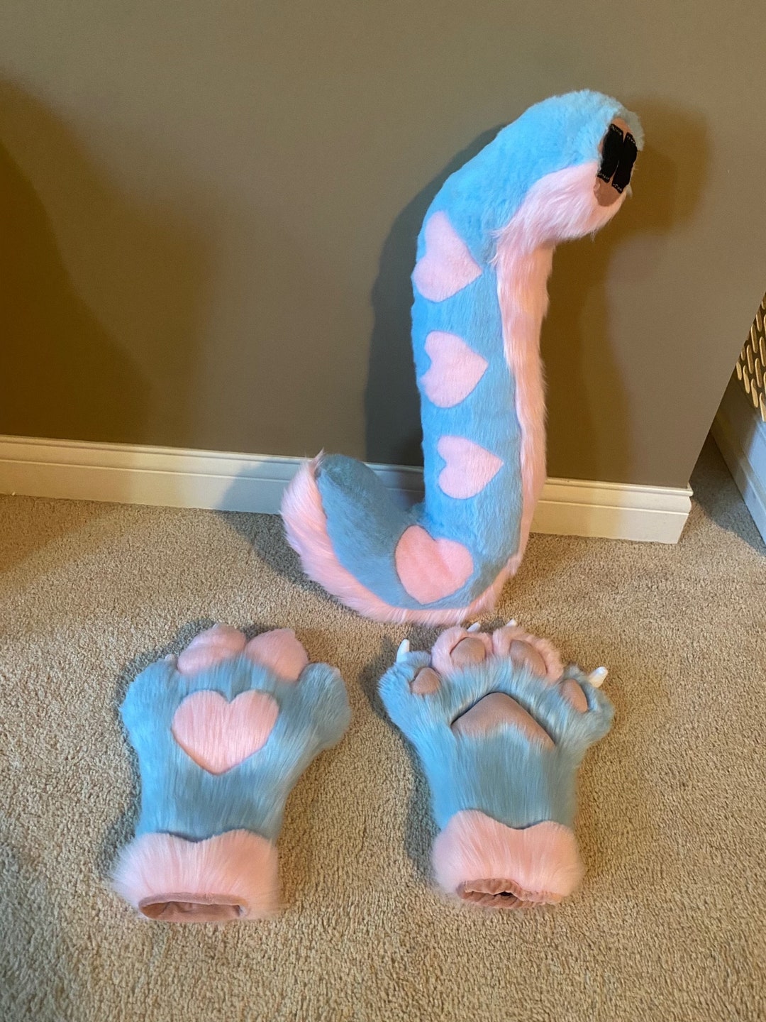 Furry Heart Fursuit Tail and Paws - Etsy