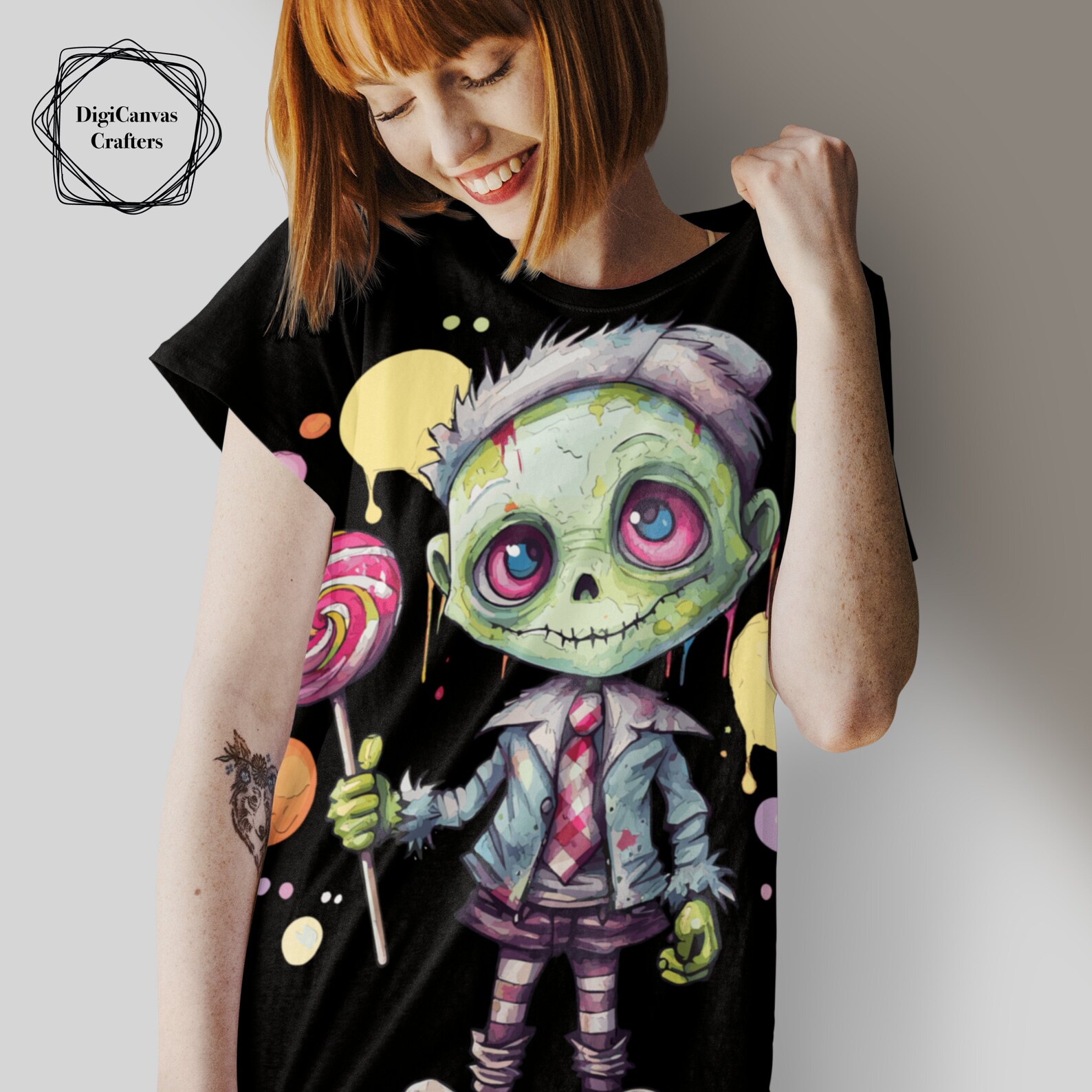 Cute Halloween Clipart Watercolor Clipart Cute Zombie - Etsy