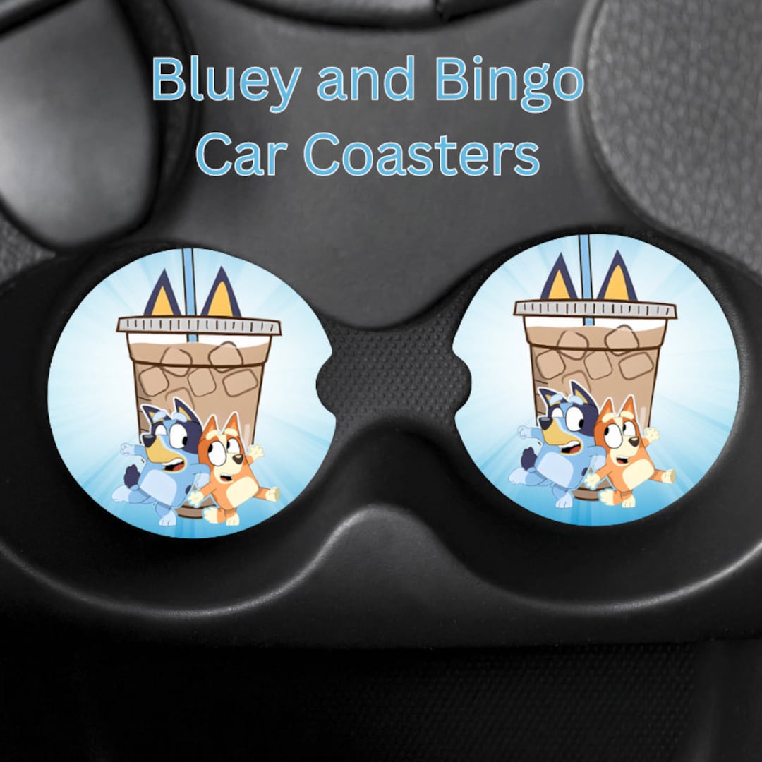 Car Coasters, Bluey & Bingo Set of 2, Neoprene, Car Accessories - Etsy