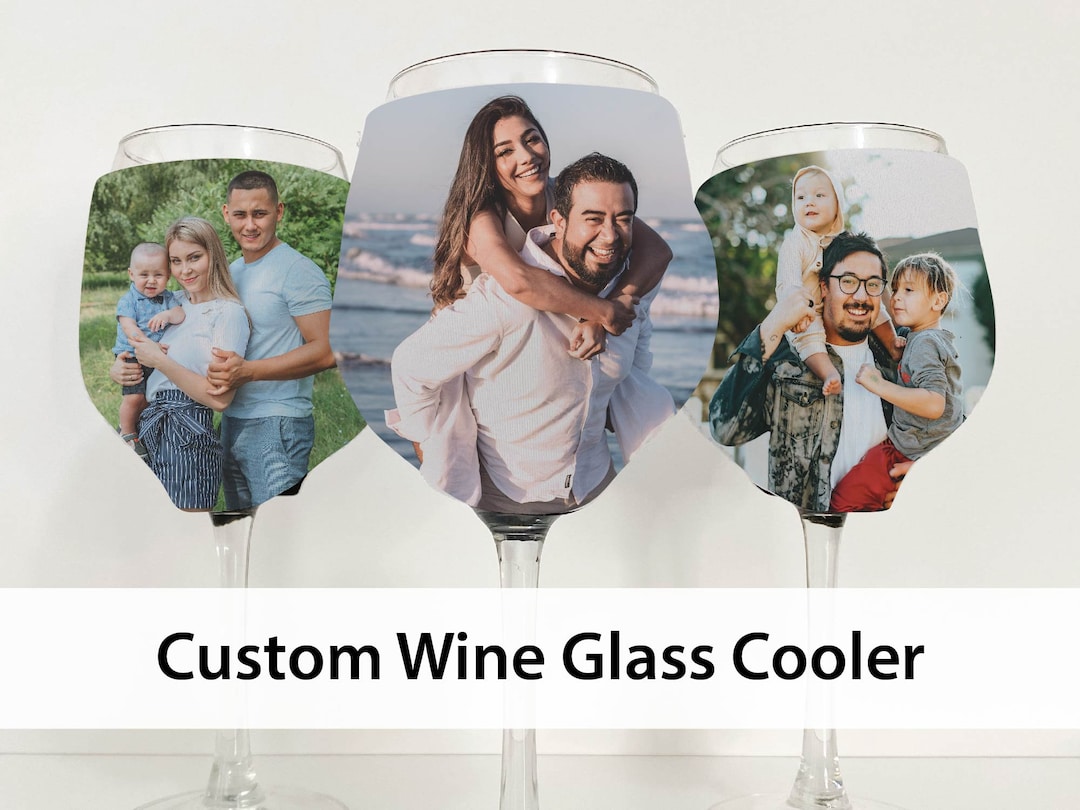 Custom Wine Glass Cooler Photo Gift for Her Personalised Wine Glass ...