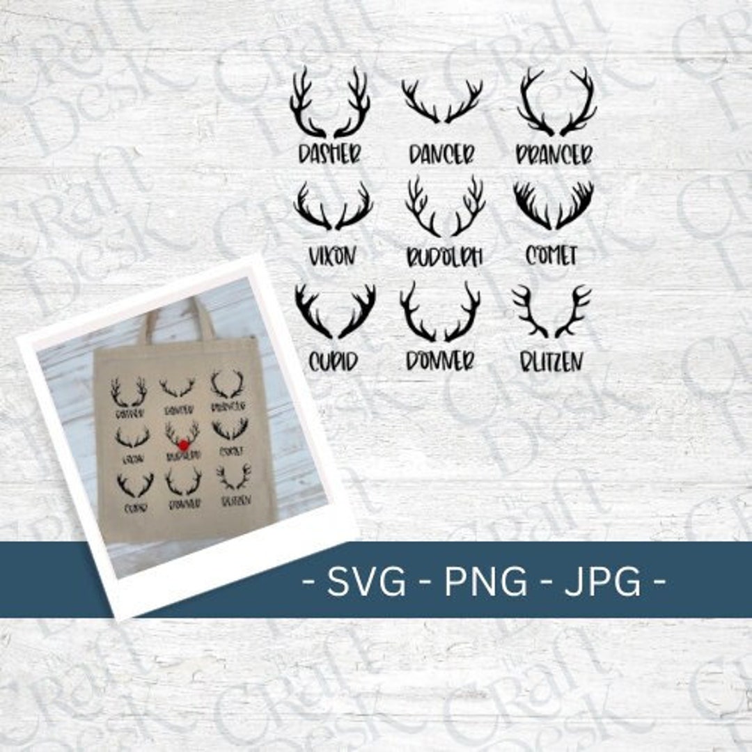Reindeer SVG | Christmas SVG | Reindeer Antlers SVG | Design File ...