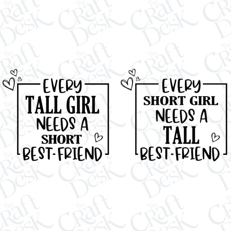 Best Friends SVG | Tall & Short Friends SVG | Design File | Digital ...