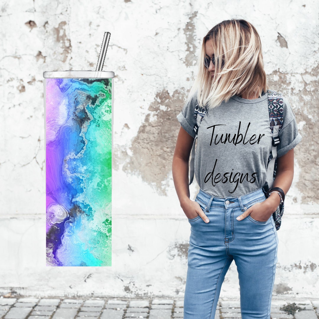 Vibrant Rainbow Wash Tumbler Wrap - Instant Digital Download for DIY ...