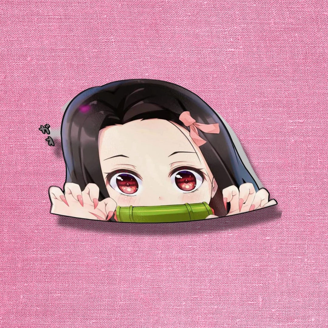 Nezuko Anime Peeker Sticker Cute Demon Slayer Anime Car Bumper Window ...