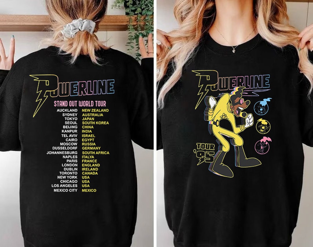 Goofy Movie Powerline Stand Out Tour '95 Double Sided Sweatshirt ...