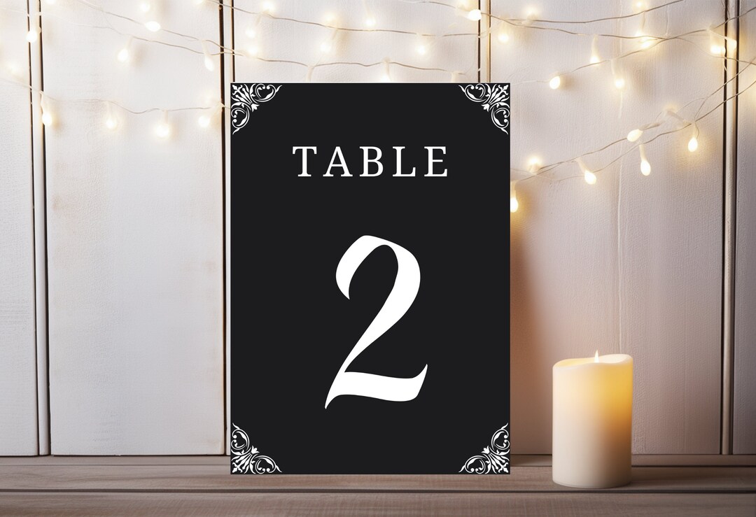 Goth Party Modern Table Numbers Black Gothic Wedding Seating Chart Goth ...