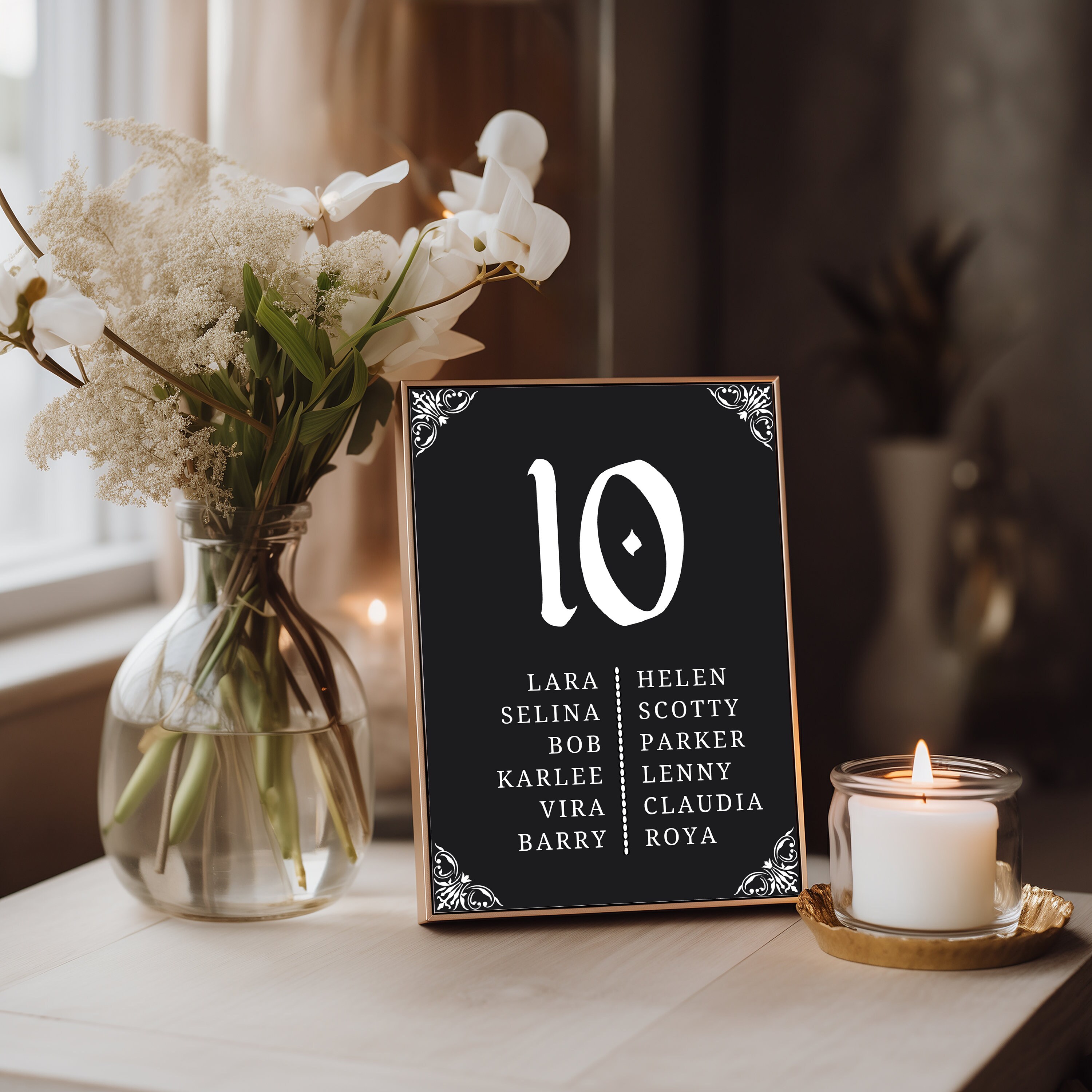 Goth Party Modern Table Numbers Black Gothic Wedding Seating Chart Goth ...