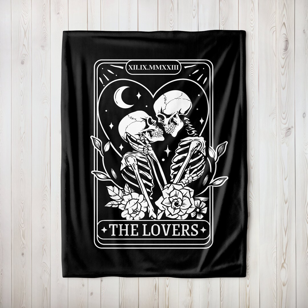 Gothic Lovers Blanket Personalized Wedding Blanket Custom Mr Mrs Gift ...