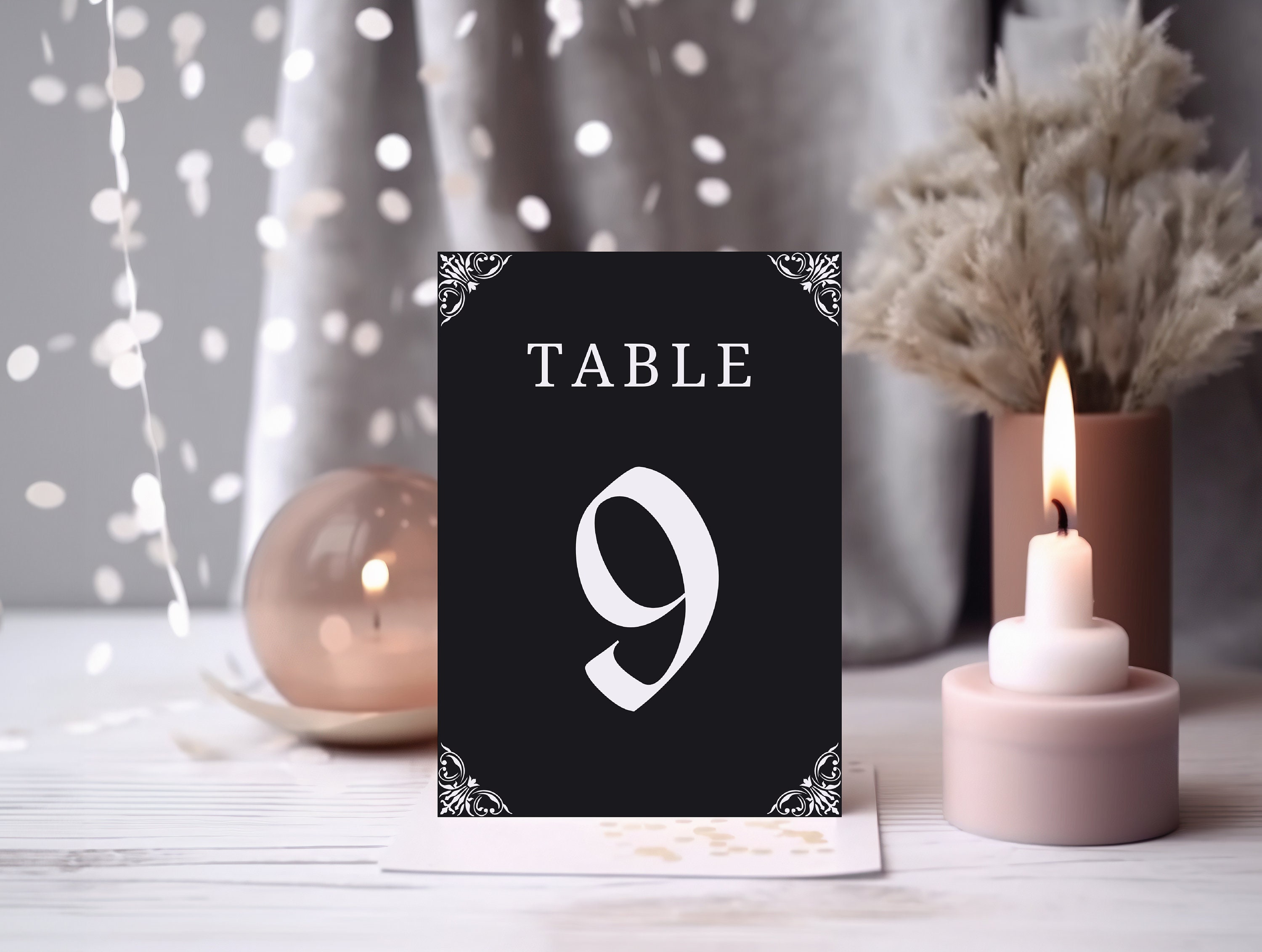 Goth Party Modern Table Numbers Black Gothic Wedding Seating Chart Goth ...