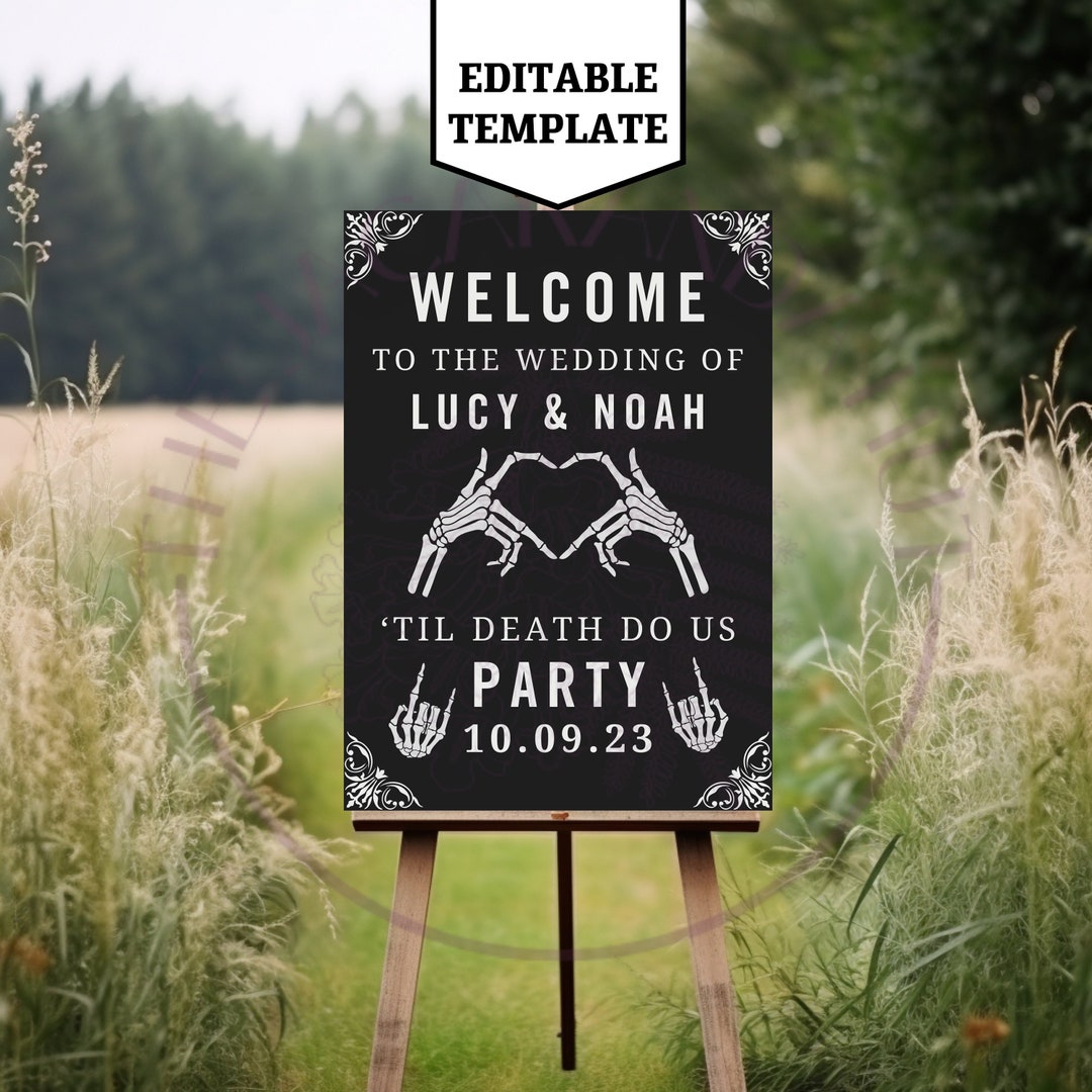 Welcome Wedding Sign Decor Wedding Welcome Sign Gothic Wedding Decor ...