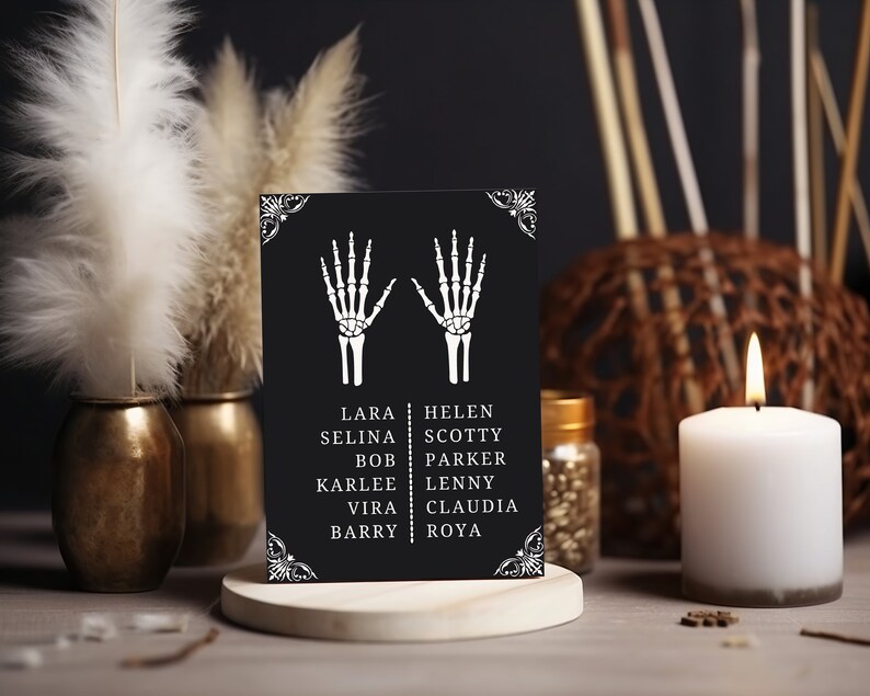 Editable Gothic Seating Chart Gothic Wedding Decor Wedding Sign Seating ...