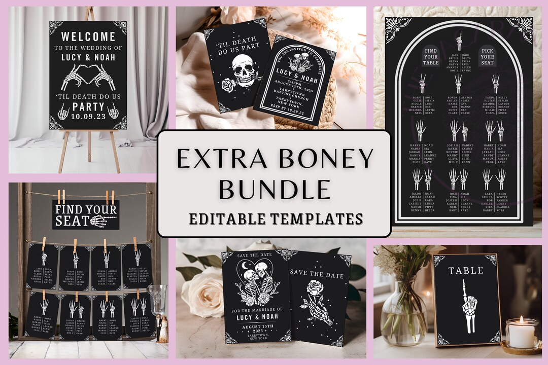 Wedding Signage Bundle Goth Party Wedding Signs Bundle Gothic Wedding ...