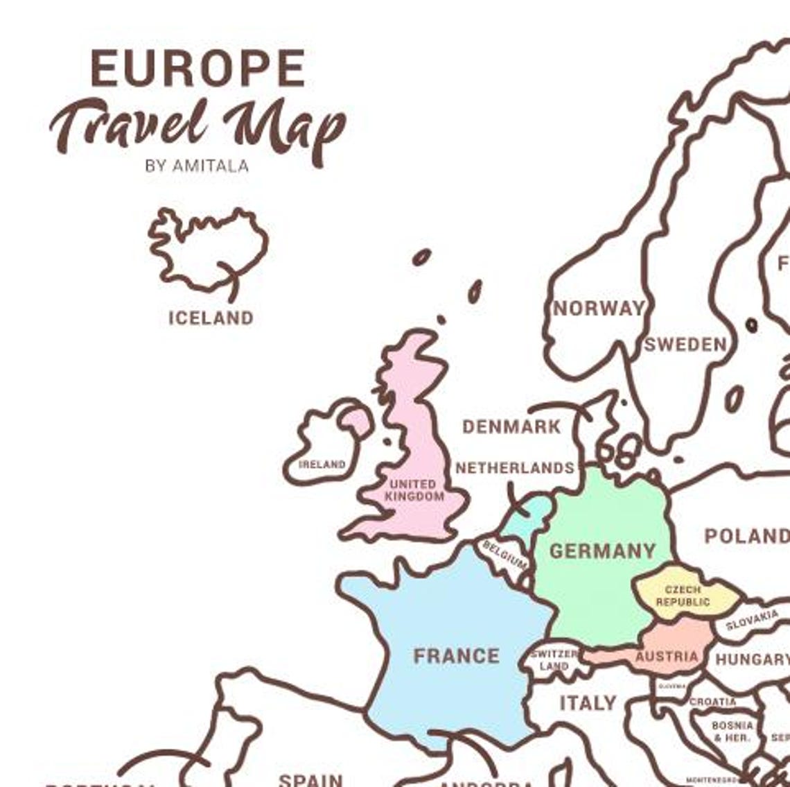 Printable Europe Coloring Map, Europe Travel Map Download for Kids ...