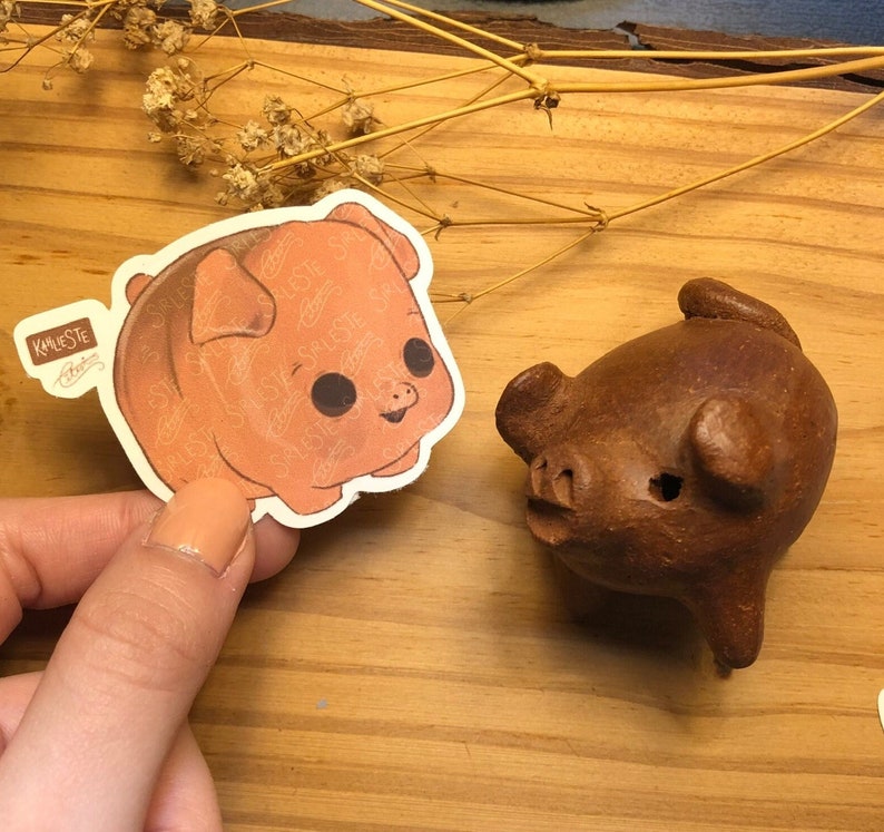 Cute Kawaii Pig Waterproof Vinyl Sticker - Etsy