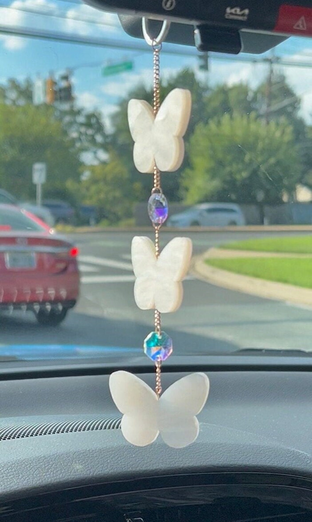 3-tiered Butterfly Prism Car Charm - Custom Colours Available - Etsy