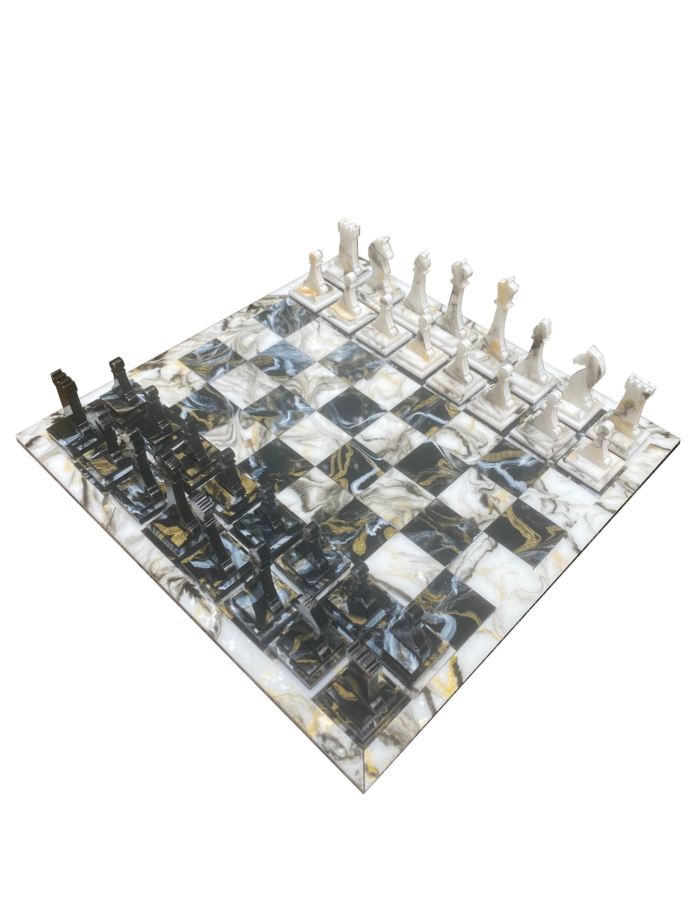 Marble Acrylic Chess Set - Etsy