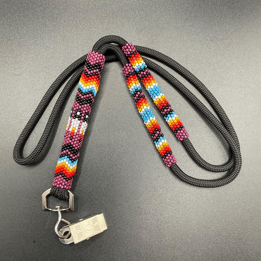 Native American Beaded Lanyard/ Badge Holder - Etsy
