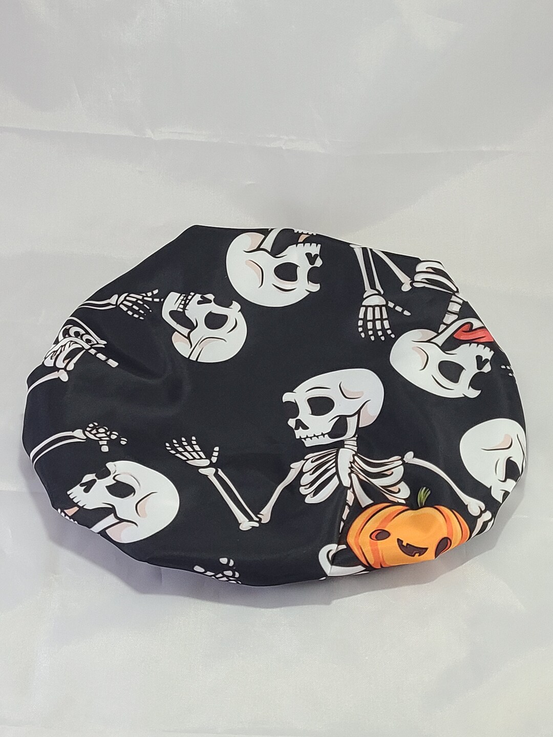 Spooky-cute Skeleton Halloween Shower Cap Playful Bones Design Hair ...