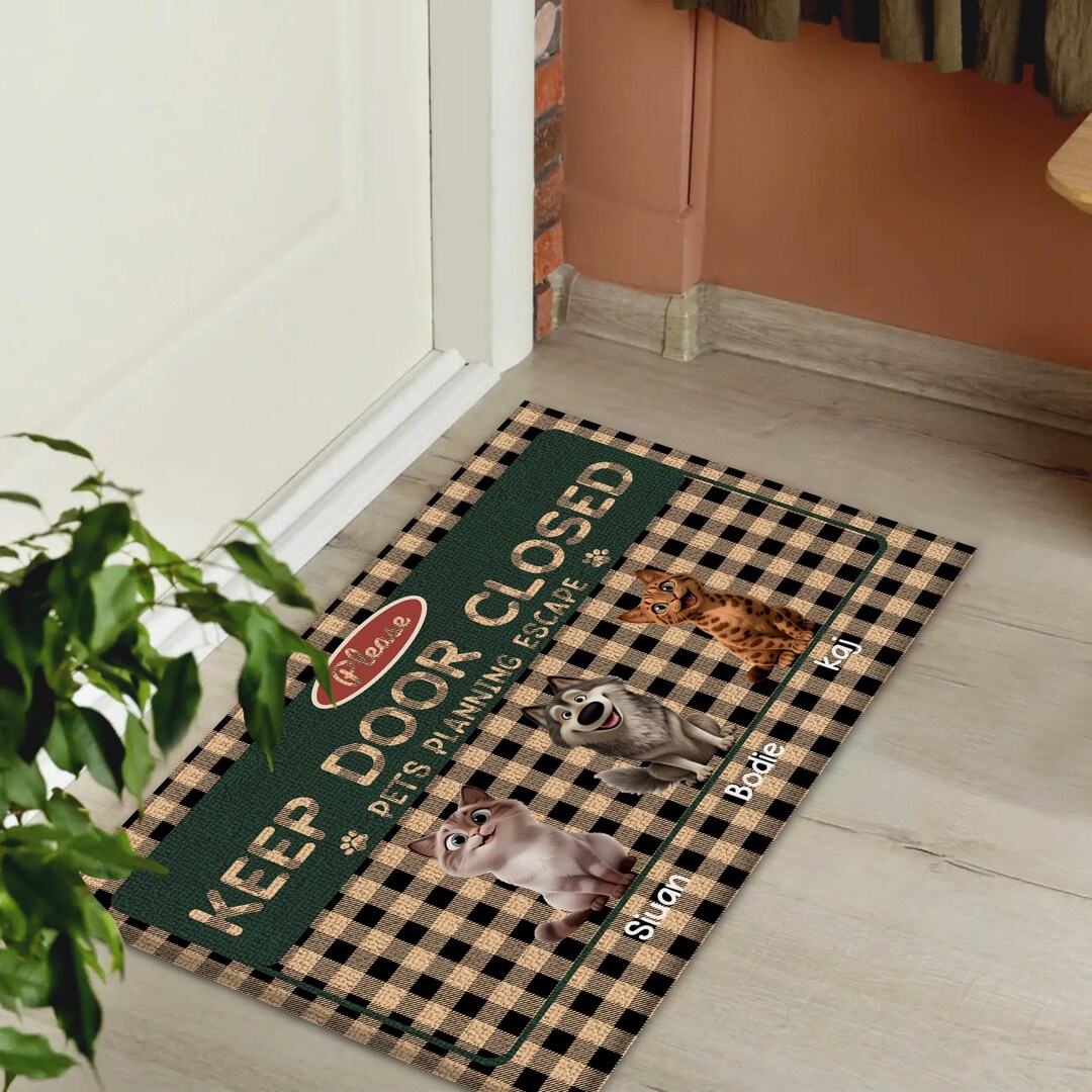 Personalized Pet Doormat, Funny Dog & Cat Welcome Mat - Etsy