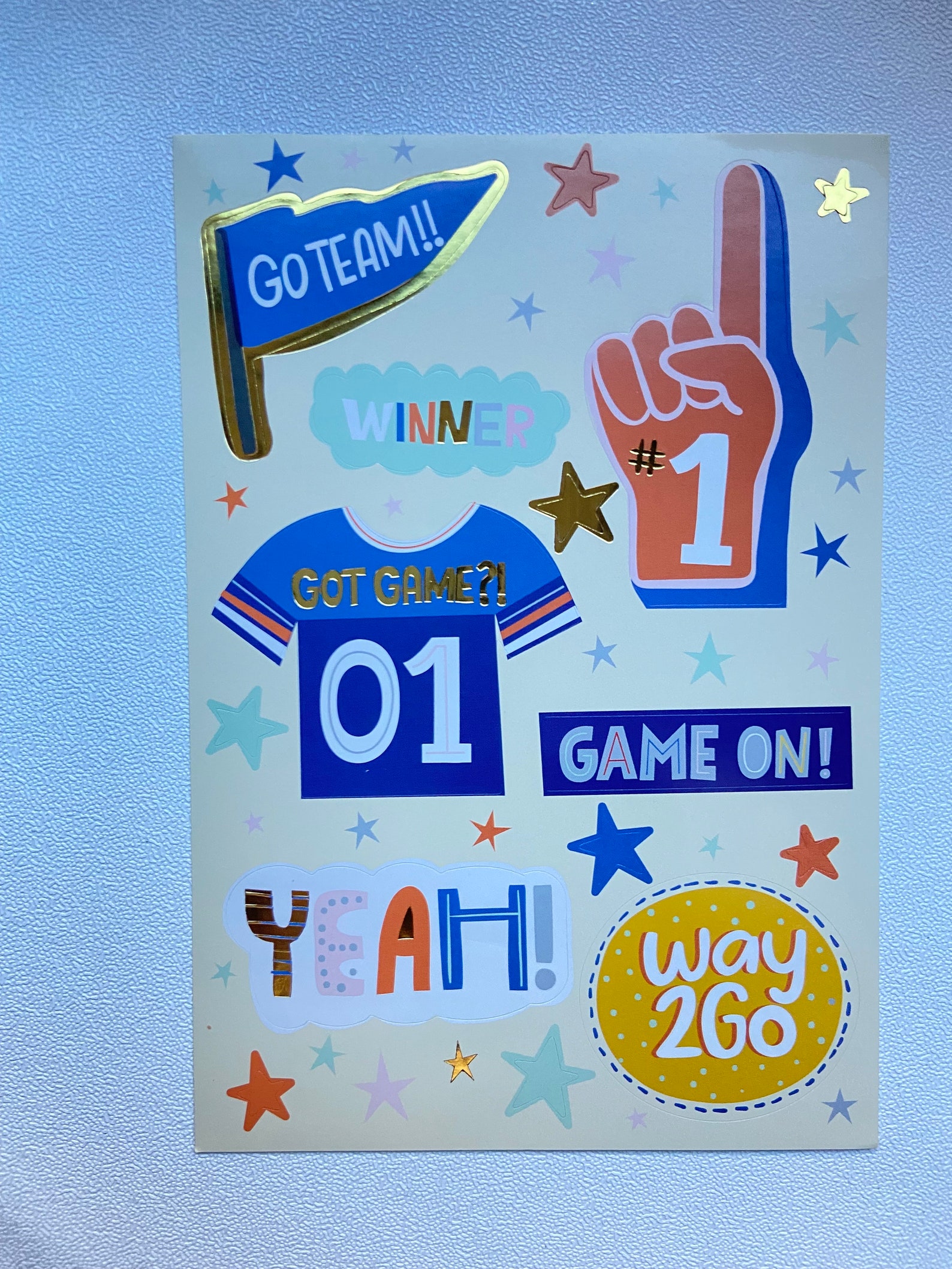 Winner Go Team Way to Go We’re Number 1 Game on 15 Stickers 2 Sheets ...