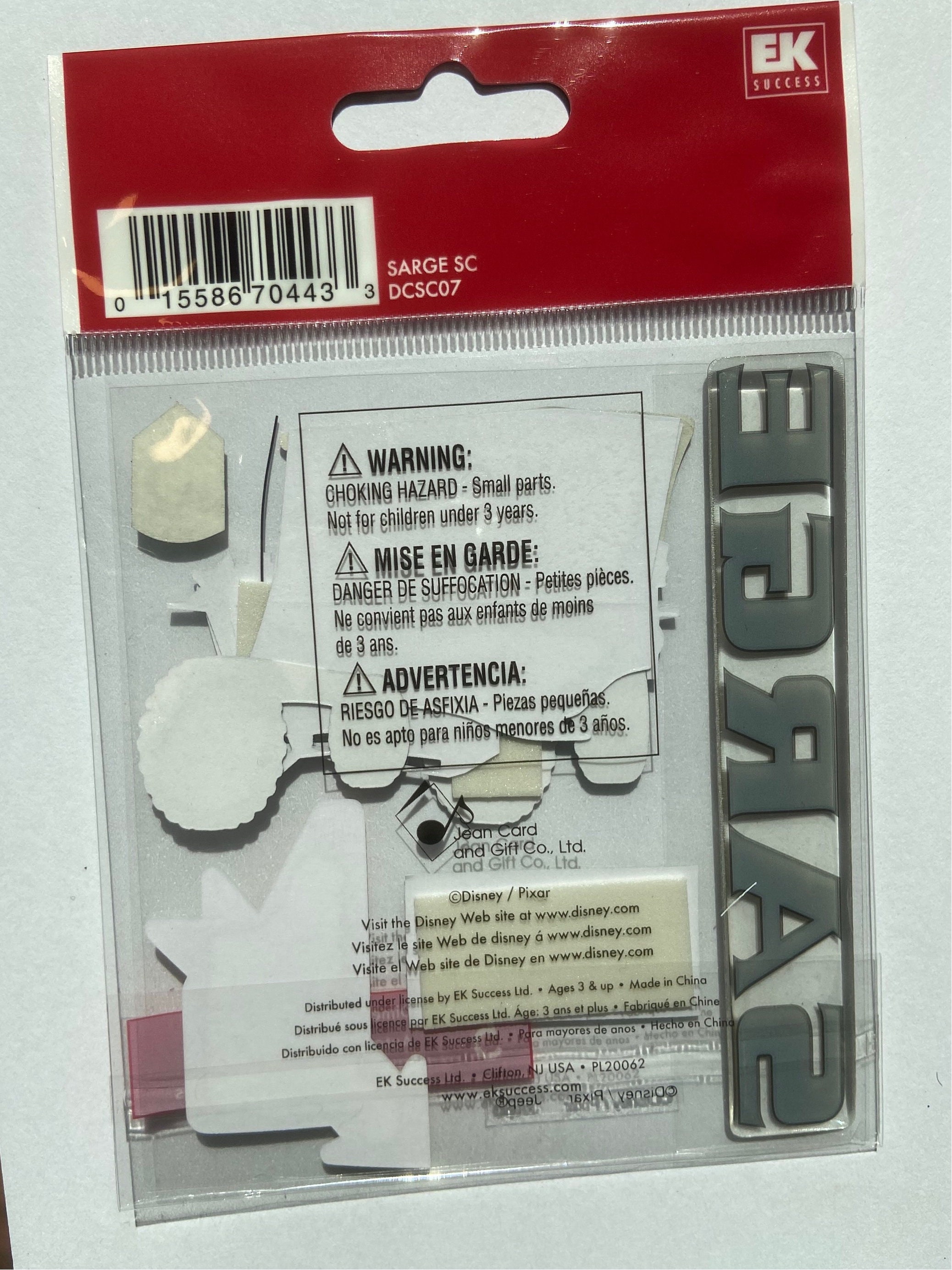 Disney Pixar Cars Sarge Jeep 5 Piece Dimensional Stickers Olive Green ...