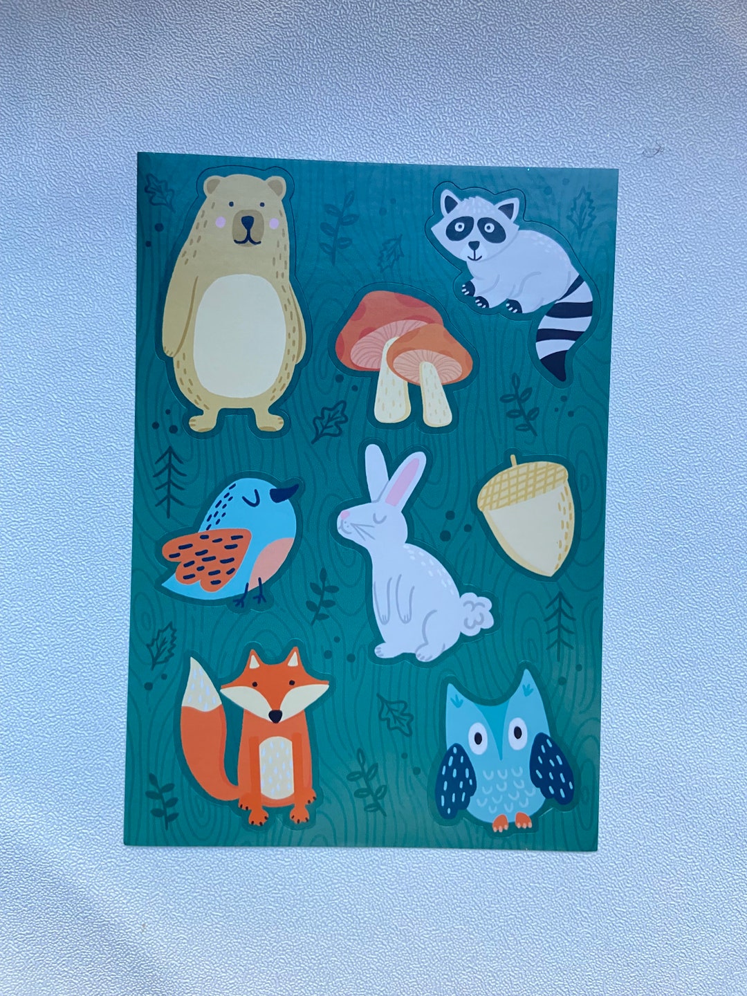 Forest Animals Bear Fox Bird Hare Rabbit Acorn Mushroom Raccoon 4 ...