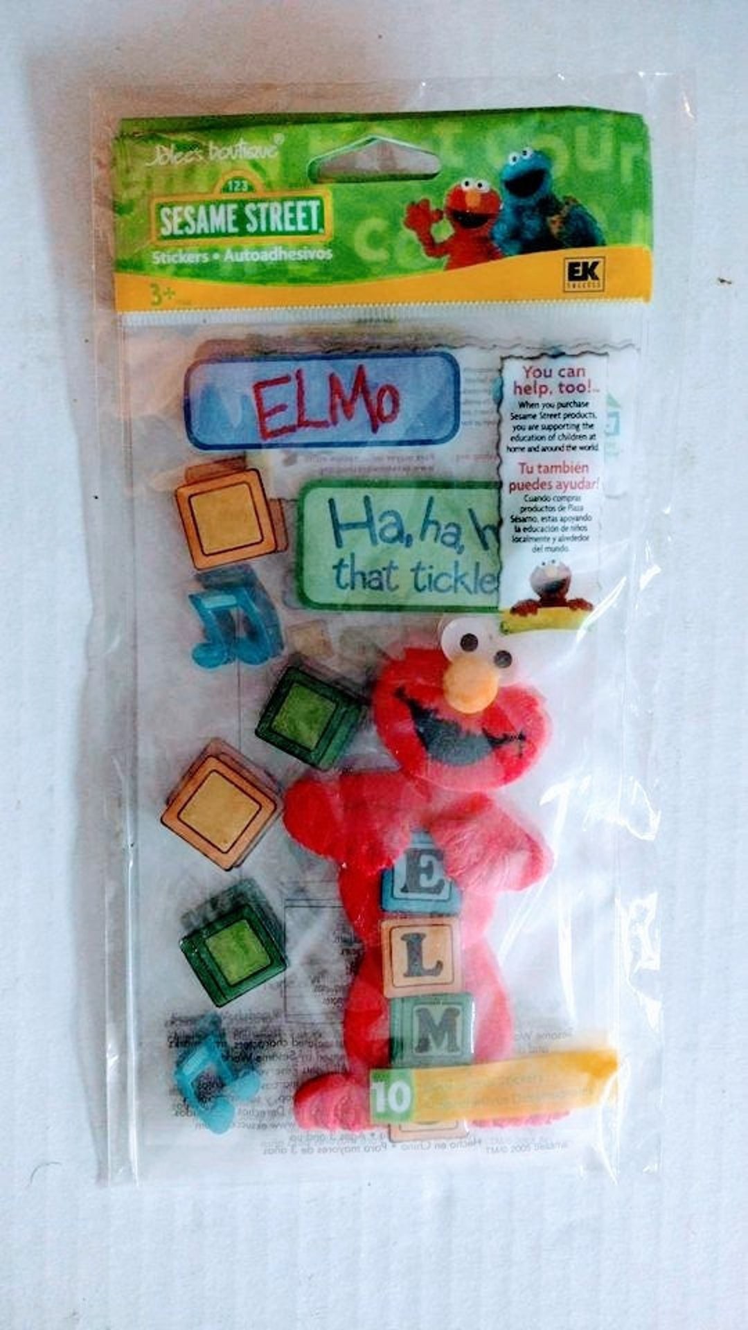 Tickle Me Elmo 10 Dimensional Stickers Music Sesame Street - Etsy