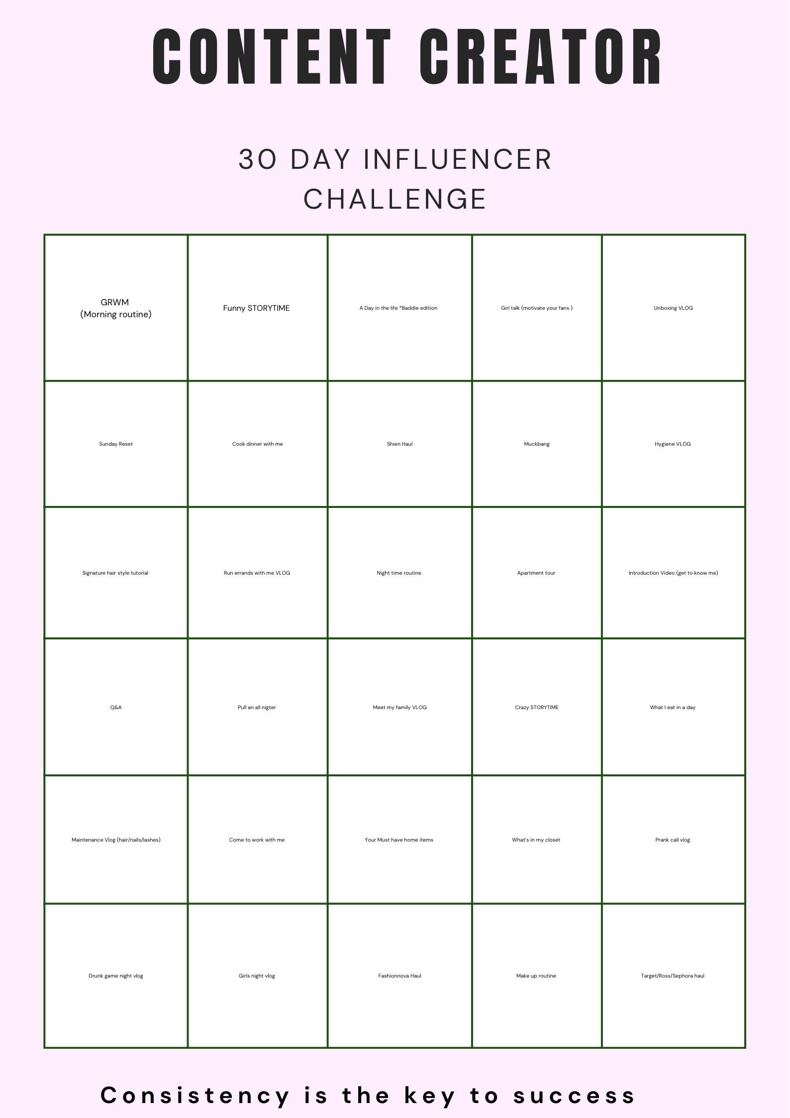 30 Day Content Creator Challenge - Etsy