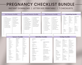 Pregnancy Checklist Bundle Printable, Pregnancy Planner, Pregnancy to ...