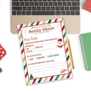 Letter to Santa, Printable Letter to Santa, Dear Santa Letter, Santa ...
