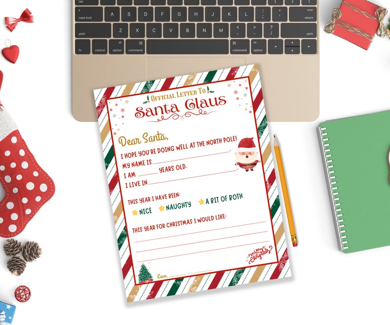 Letter to Santa, Printable Letter to Santa, Dear Santa Letter, Santa ...