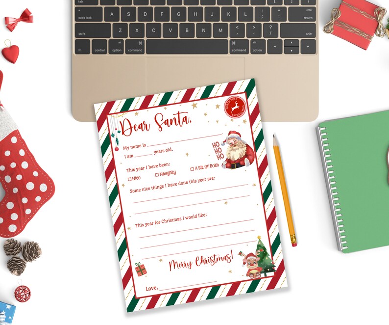 Letter to Santa Printable Letter to Santa Dear Santa Letter - Etsy