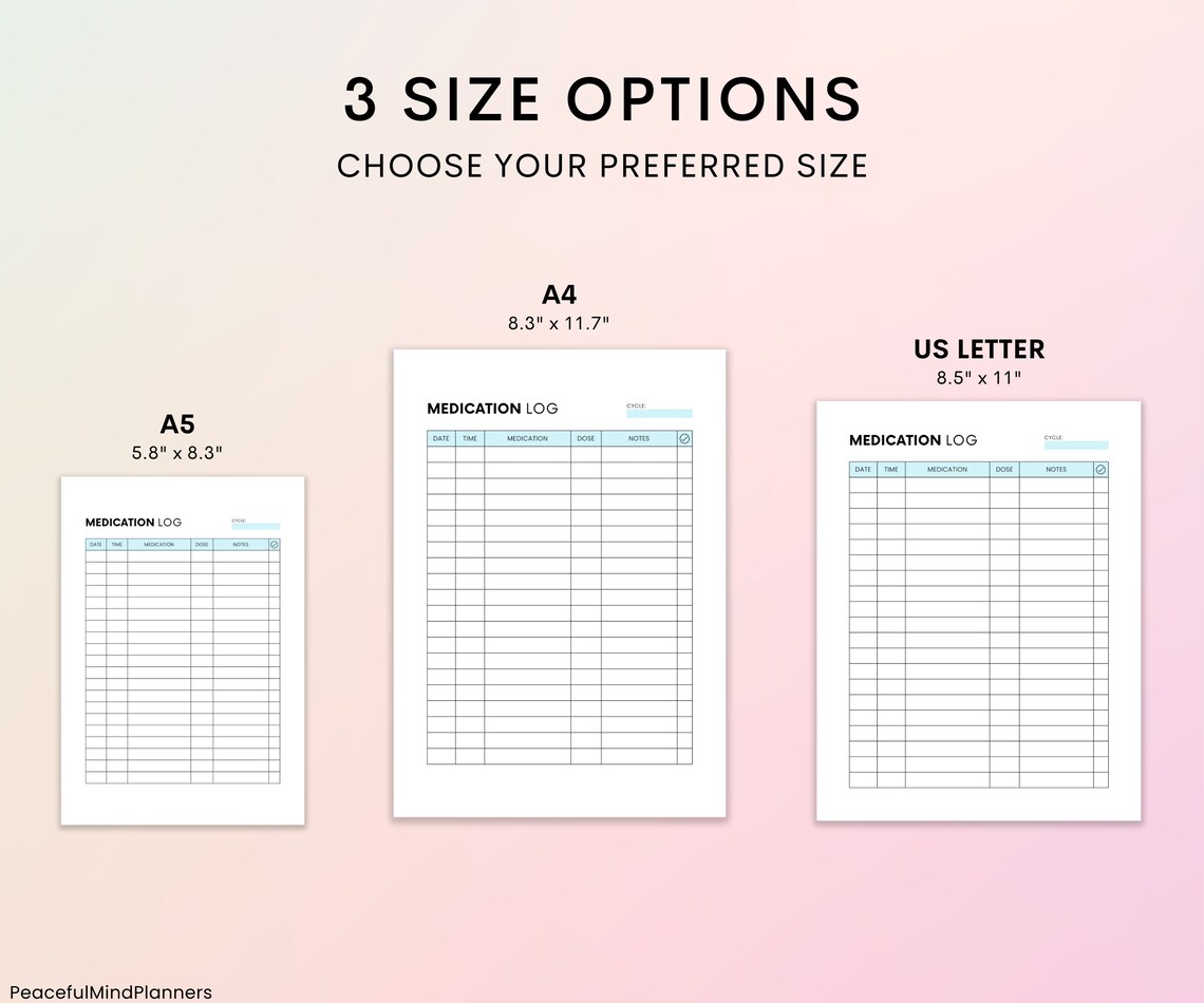 Medication Tracker, Printable Medication Tracker, Medication Planner ...