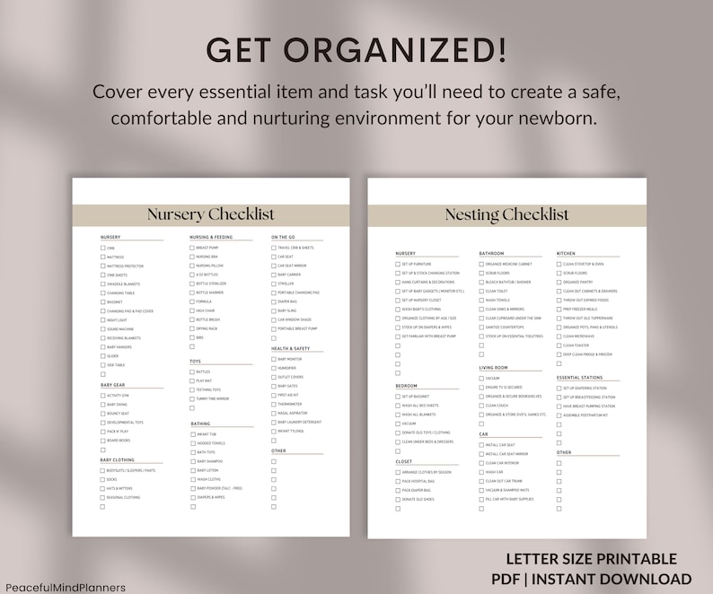 Pregnancy Checklist Bundle Printable, Pregnancy Planner, Pregnancy to Do Lists PDF, Pregnancy ...